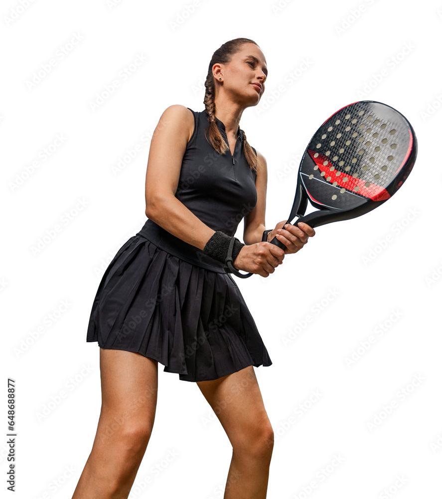 Foto de Padel tennis player with racket. Woman athlete with paddle ...