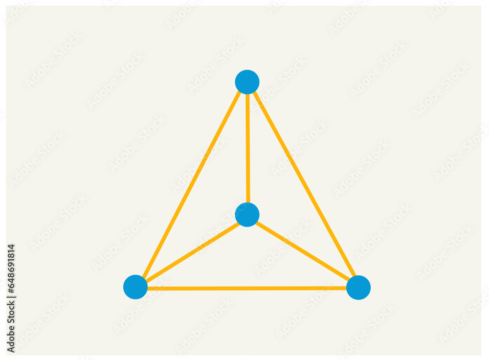 Euler tetrahedral Graph. Math simbol, vector separated. Stock Vector ...