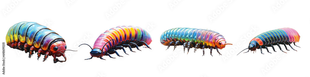 Png Set Colorful centipede on ground transparent background Stock ...