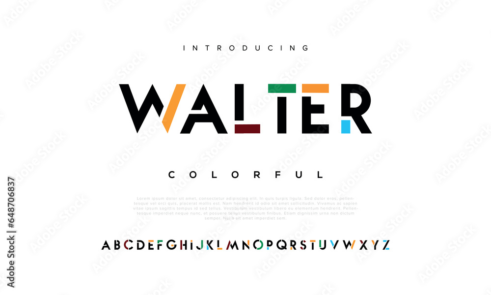 Modern minimal abstract alphabet fonts. Typography technology ...