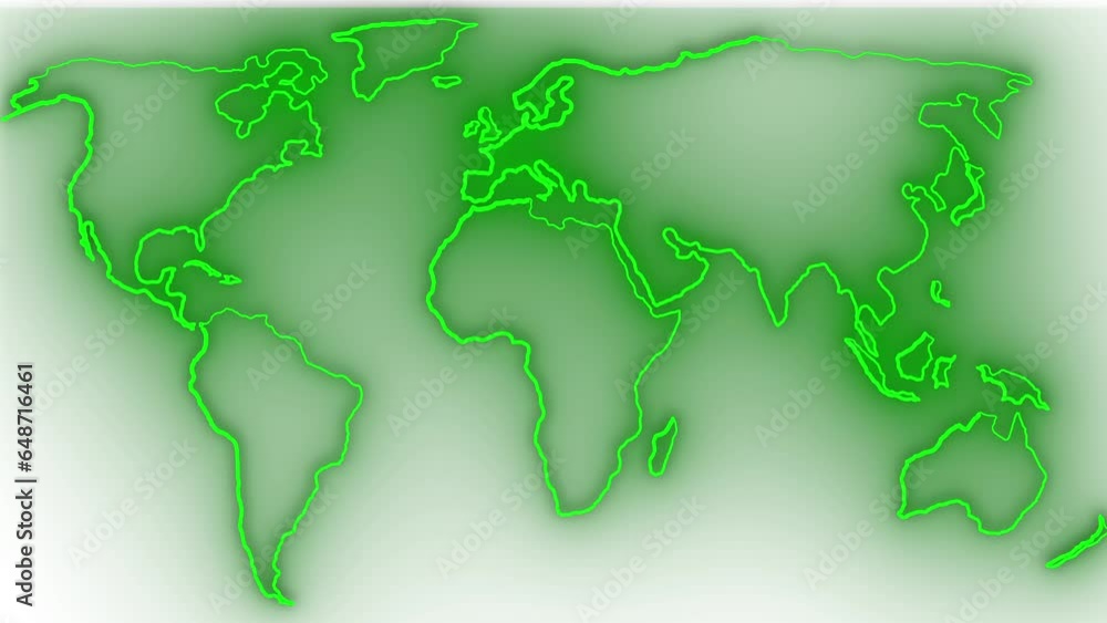 World Map Borders Outline Loop Background. earth map stock line ...