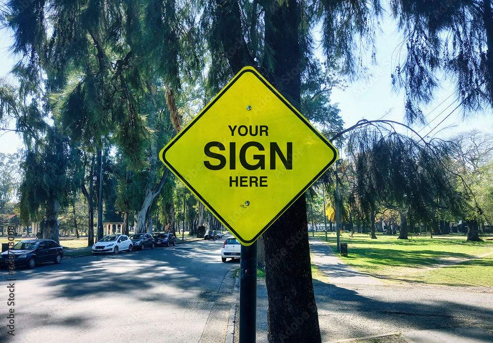 Traffic Sign Mockup 02 Stock Template | Adobe Stock