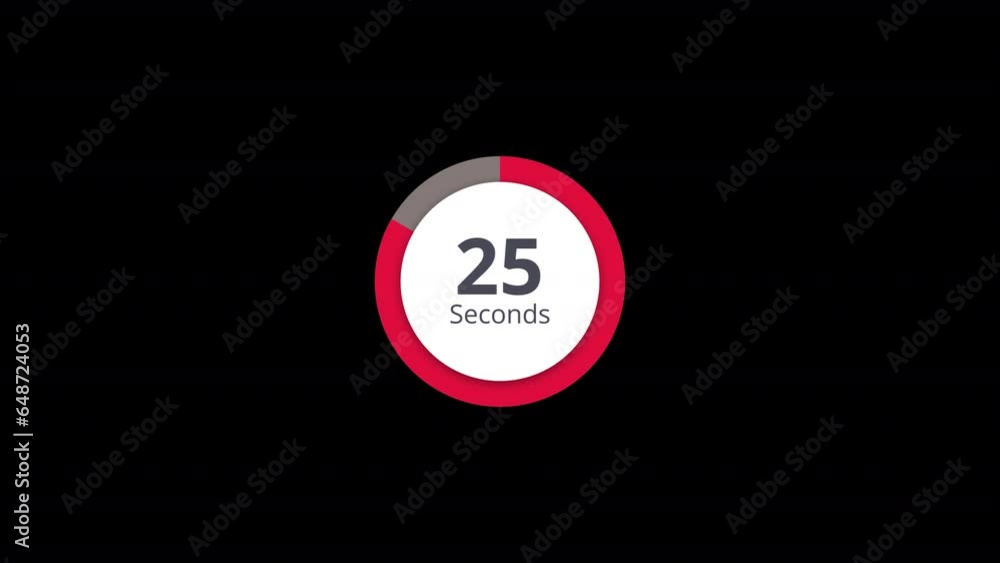 Circle Countdown Timer 30 Seconds Animation From 30 To 0 Seconds 30