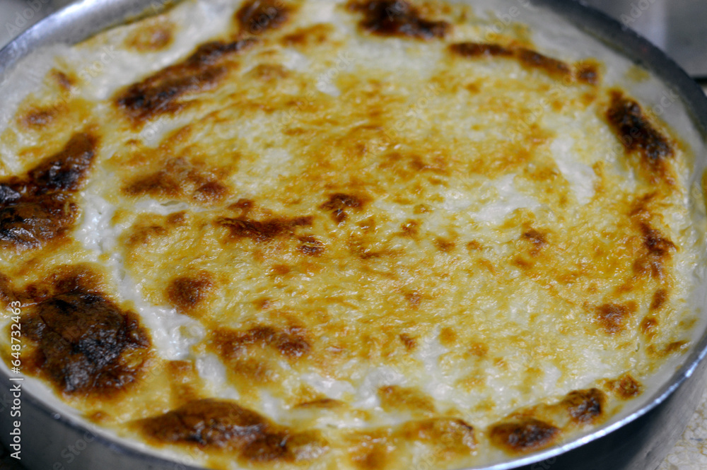 Baked Egyptian rice or Roz muammar's combination of rice, fresh cream ...