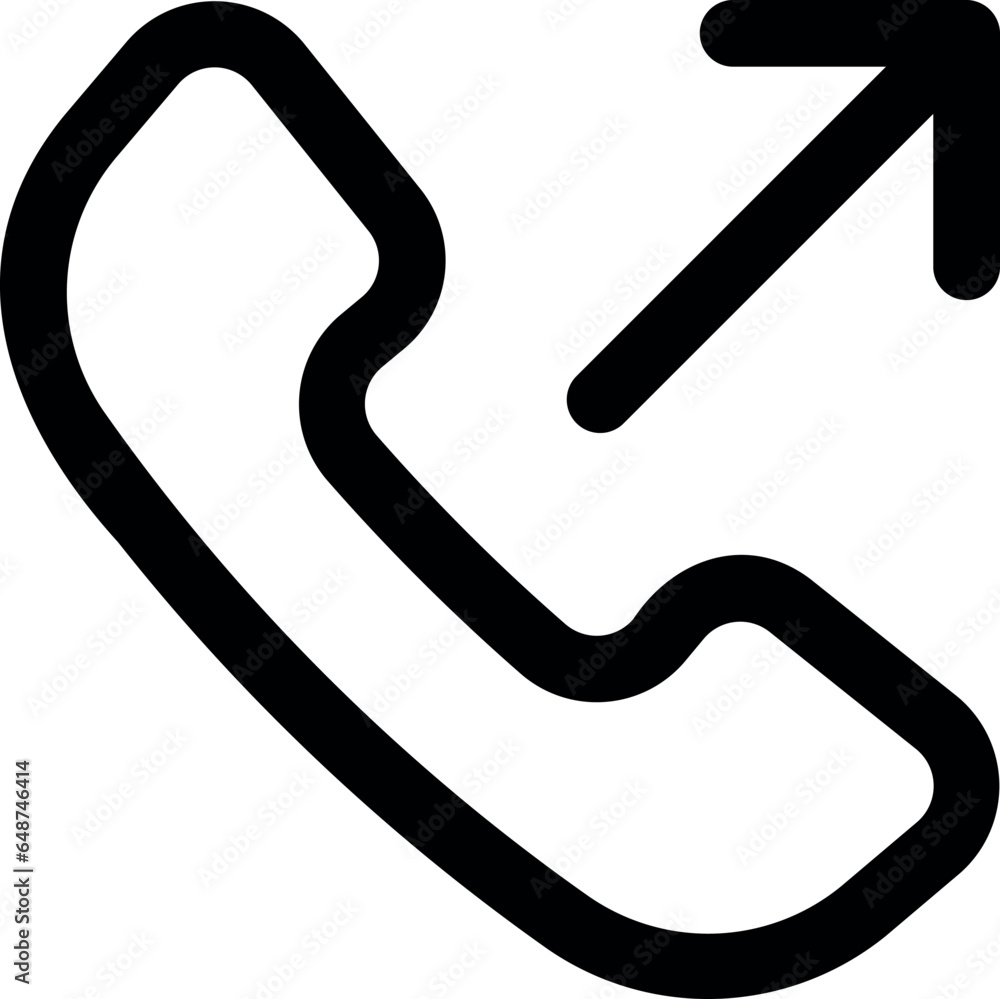 Outgoing call icon, Phone symbol, Call outgoing illustration, Outgoing ...