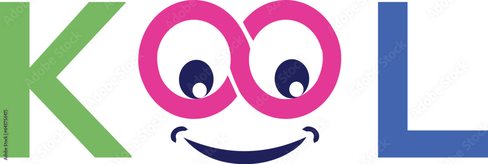 Kool Kids Logo Design Vector Design Cartoon Style, Smile Face Stock ...
