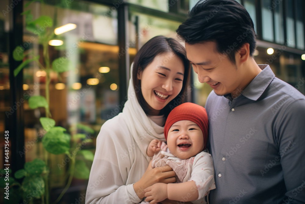 parent lovingly embraces their baby, their arms wrapped around the ...