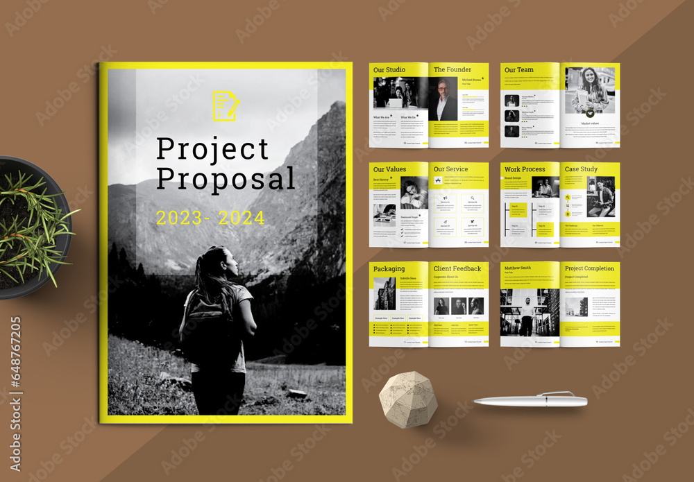 Business Clean Project Proposal Layout Stock Template | Adobe Stock