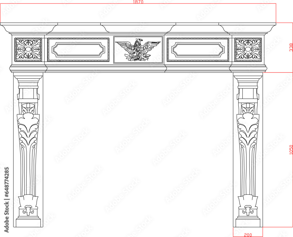 Vector sketch illustration of classical Greek Roman ornamental column ...