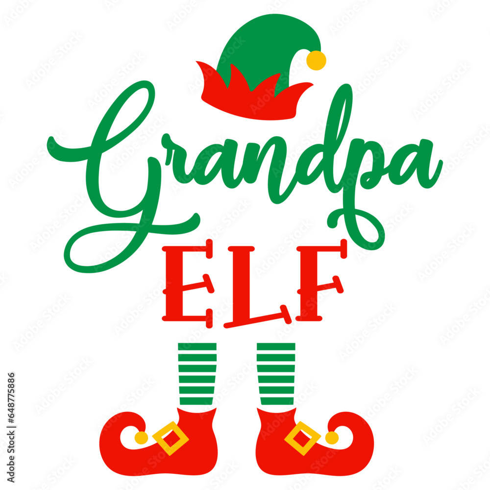 Grandpa Elf - Christmas Elf Illustration Stock Vector | Adobe Stock