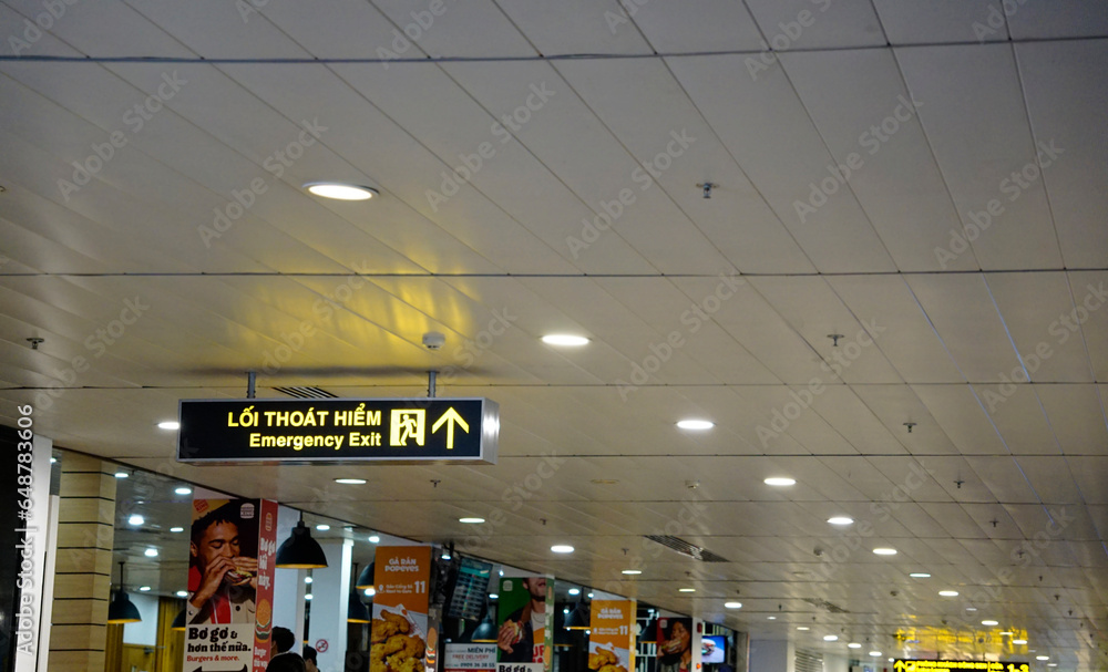 Ho Chi Minh City, Vietnam - November 1, 2022: Emergency Exit Signage at ...