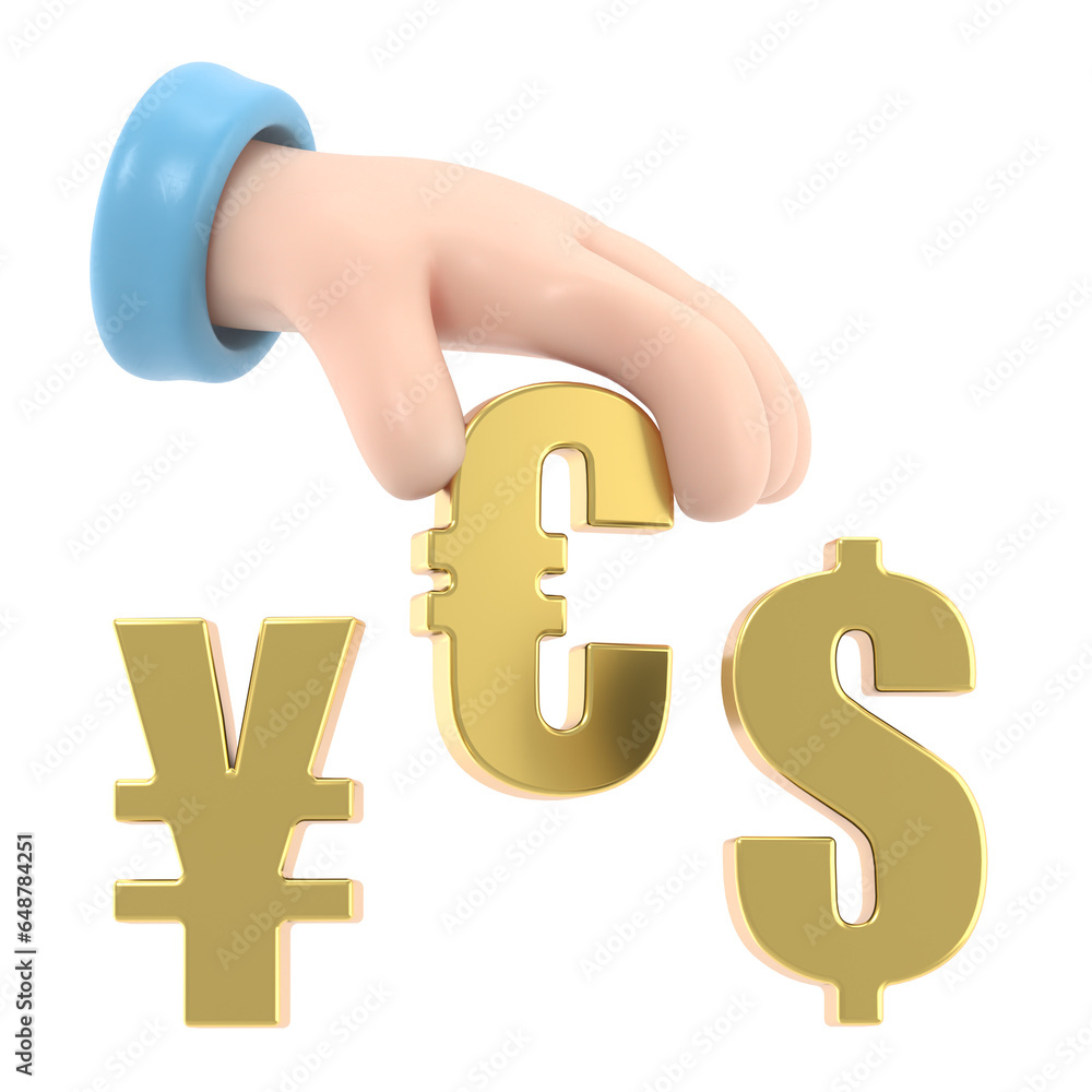 Transparent Backgrounds Mock-up.3d hand and currency sign yes concept ...