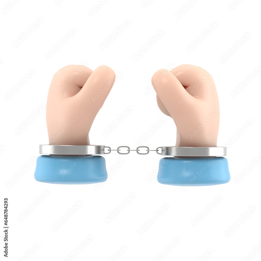 Hands in handcuffs sketch style. Human in jail. Prisoner concept. 3d ...