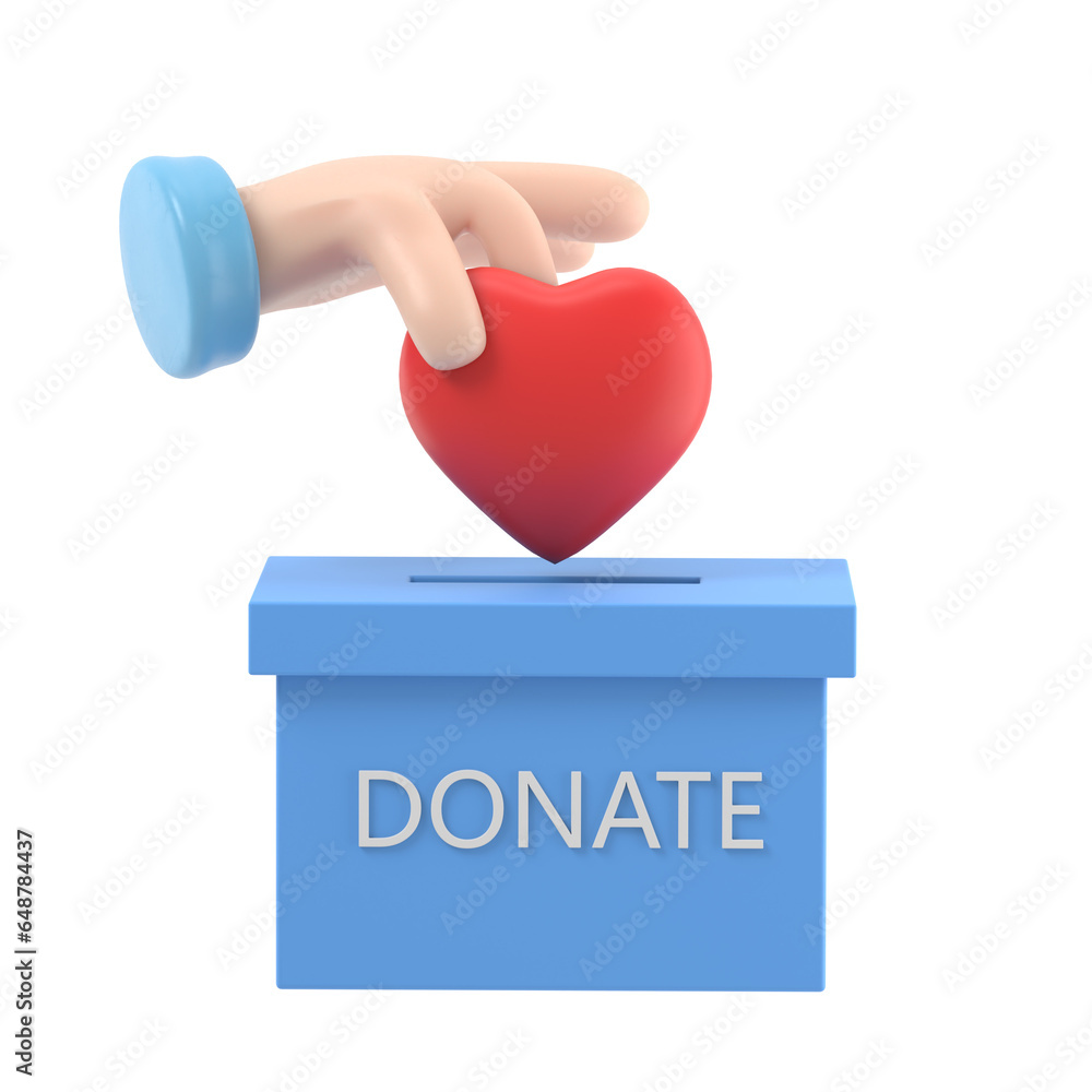 Medical donation concept.3d illustration flat line design. Donor day ...