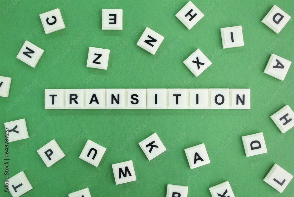 letters of the alphabet with transition words. the process or a period ...