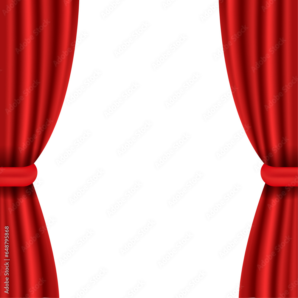 Vector realistic red curtain background Stock Vector | Adobe Stock