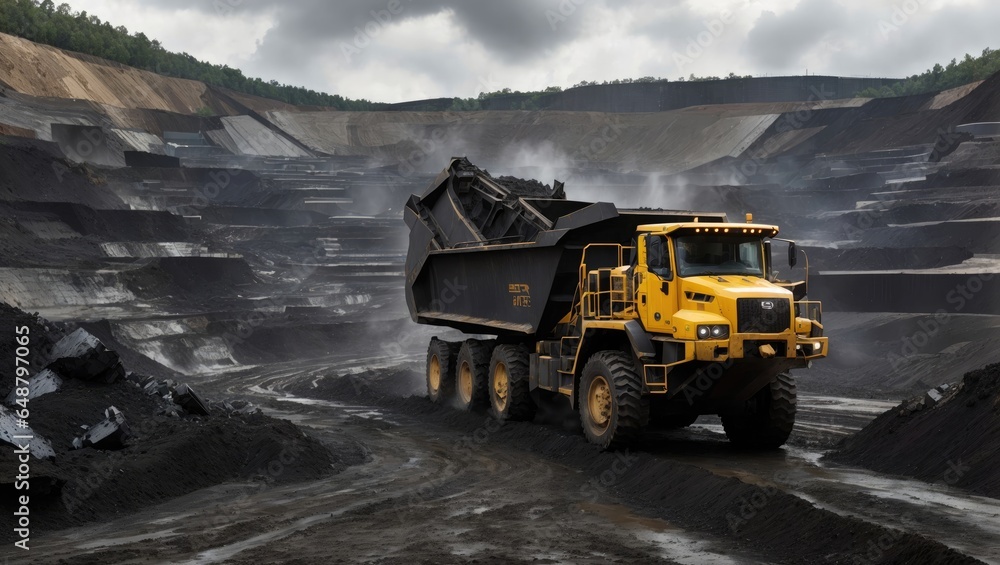 "Forging Energy: The Epic Drama of Open Pit Coal Mining" Stock Photo ...
