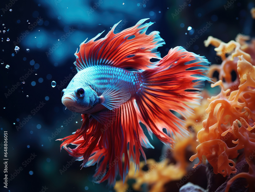Betta Fish in its Natural Habitat, Wildlife Photography, Generative AI ...