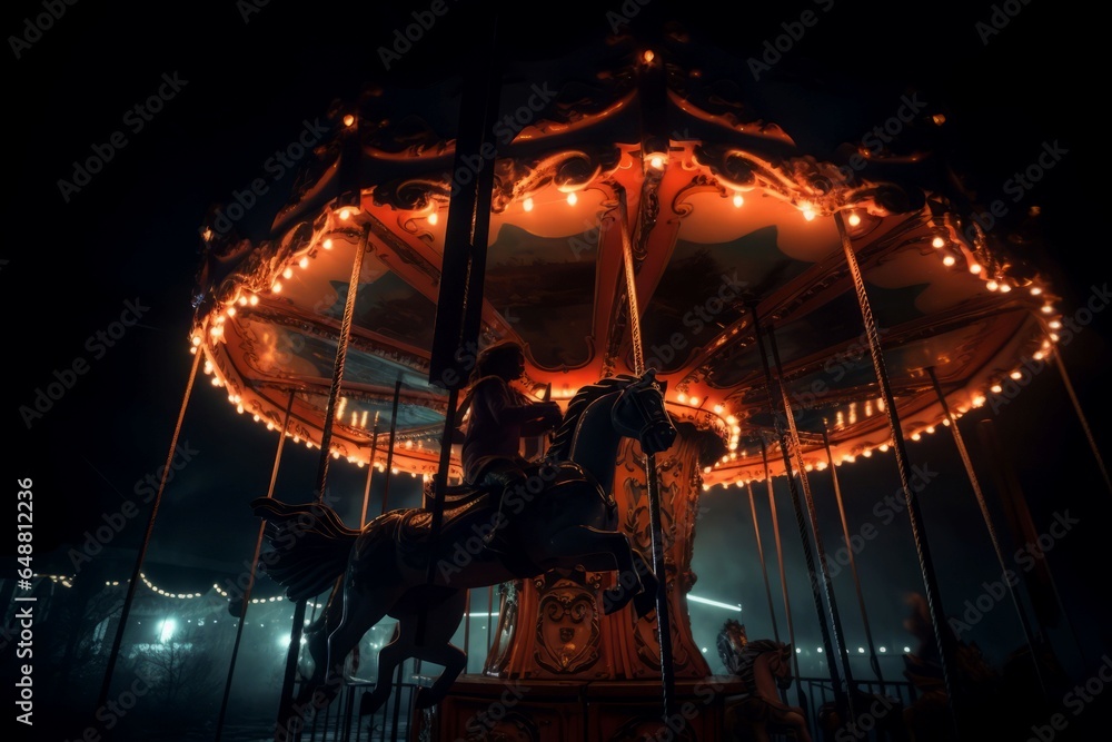 Creepy carousel. Generate Ai Stock Photo | Adobe Stock