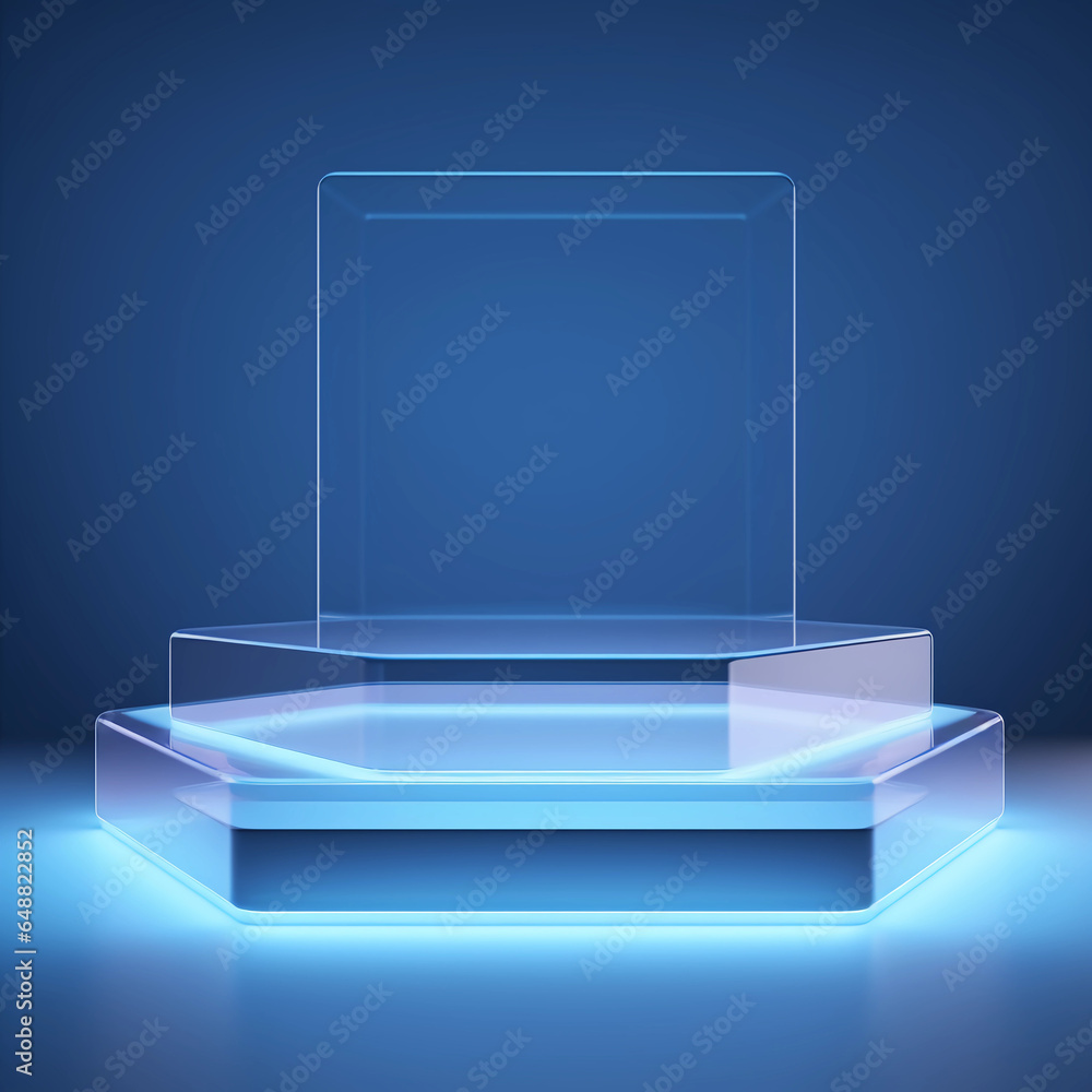 3d glass display stand for products, Ice podium for advertising with ...