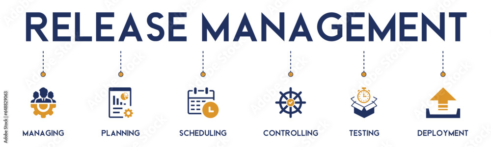 Release management banner website icon vector illustration concept with ...