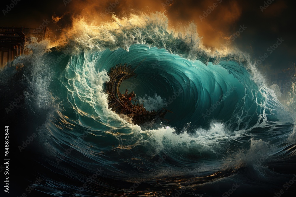 Awe-inspiring power of massive tsunami waves crashing in the ocean ...