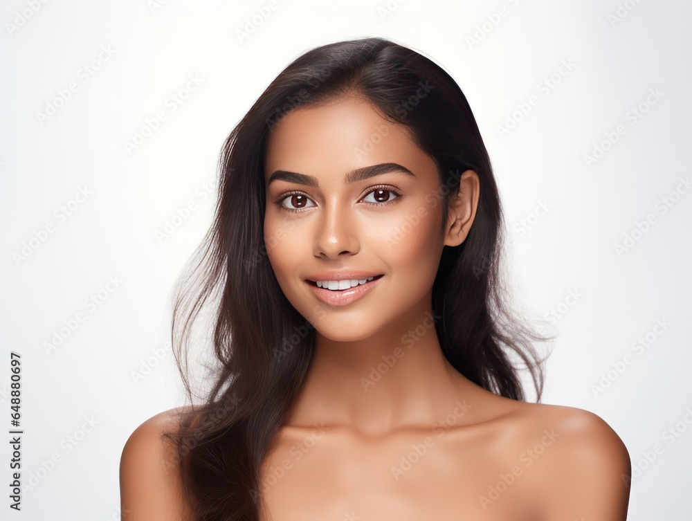 Indian girl revealing radiant skin after skincare against a morning ...