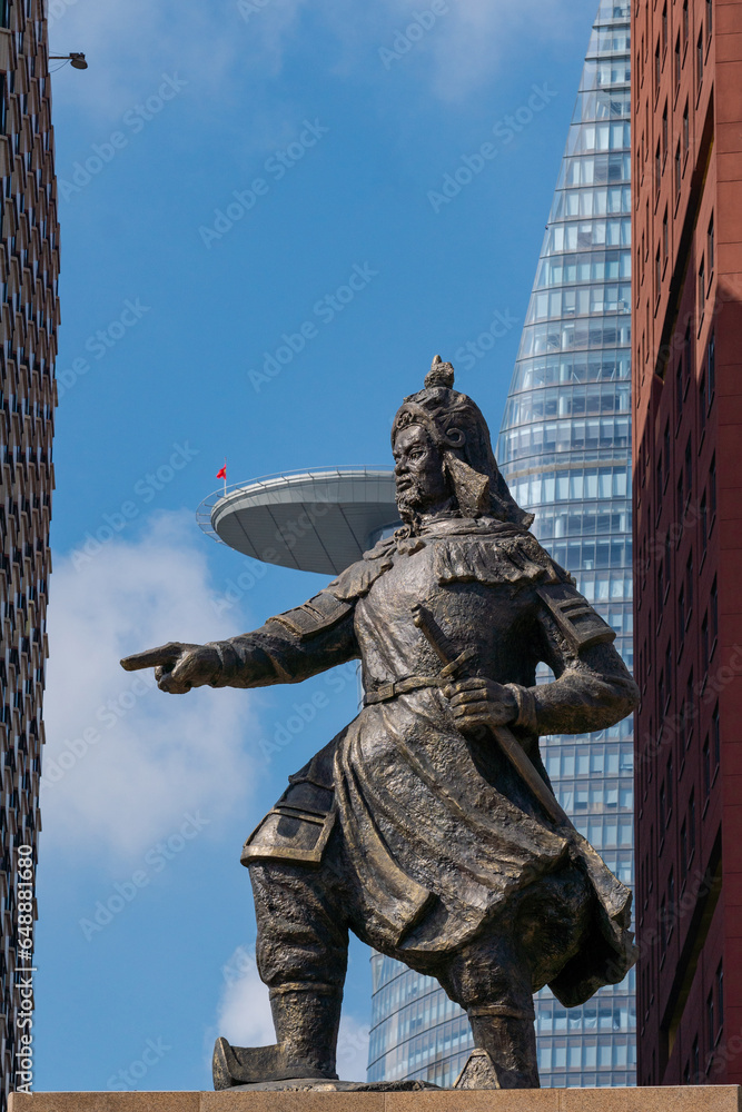 Statue of Saint Tran Hung Dao in District 1 of Ho Chi Minh City. He was ...