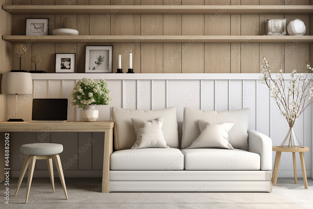 Generative ai photo picture of modern interior design for living dwelling mortgage concept Stock ...