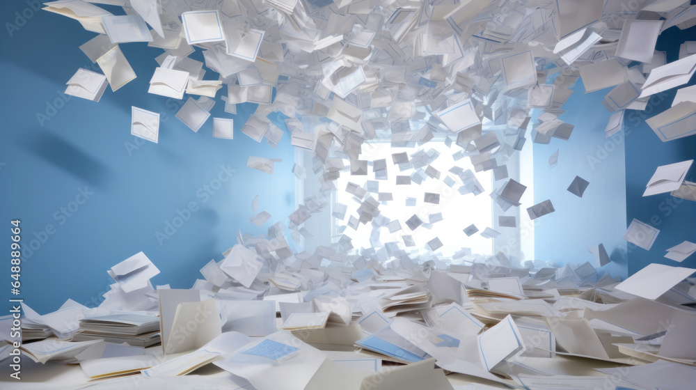 Experience the magic of a paper shower, where envelopes and letters ...
