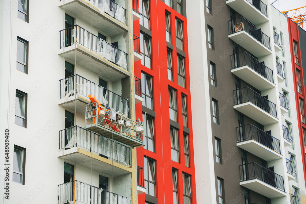 modern building panel architecture object facade construction process ...