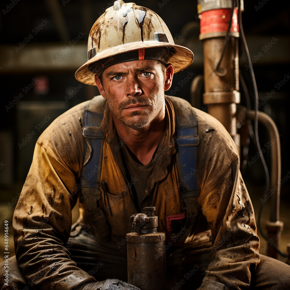 Rugged 'Roughneck' from the American Oil Fields in Texas Portrait ...