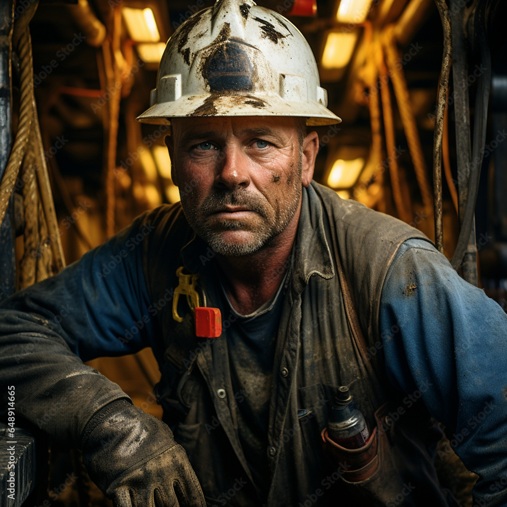 Rugged 'Roughneck' from the American Oil Fields in Texas Portrait ...