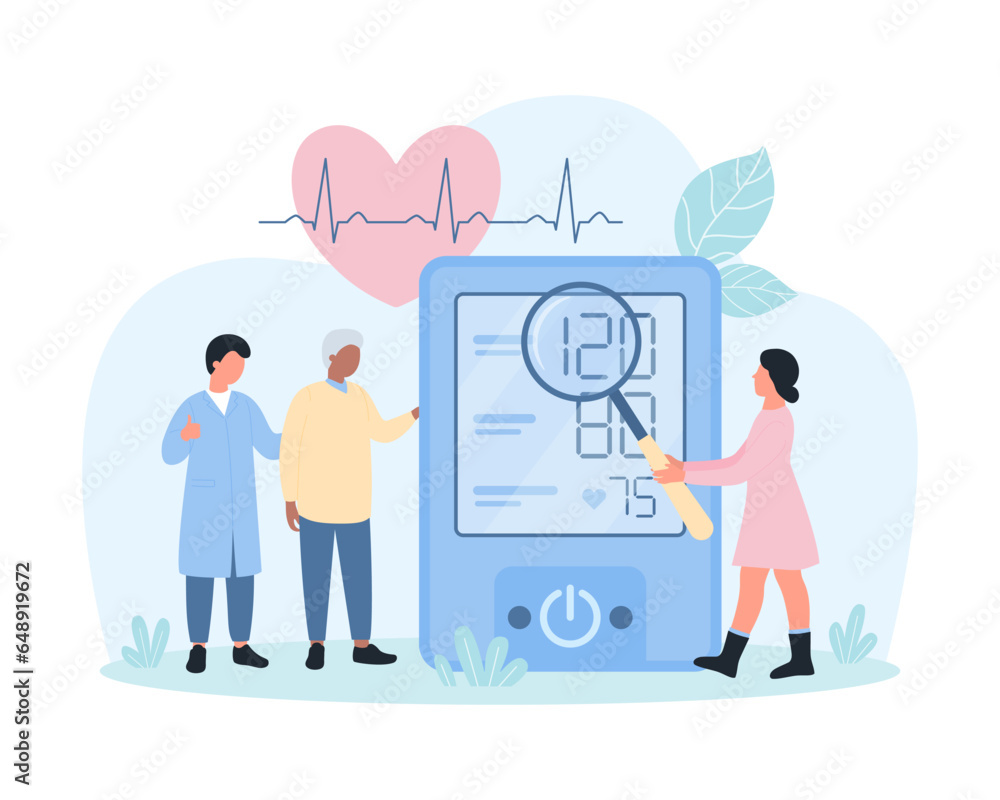 Arterial hypertension, cardiovascular system checkup vector ...