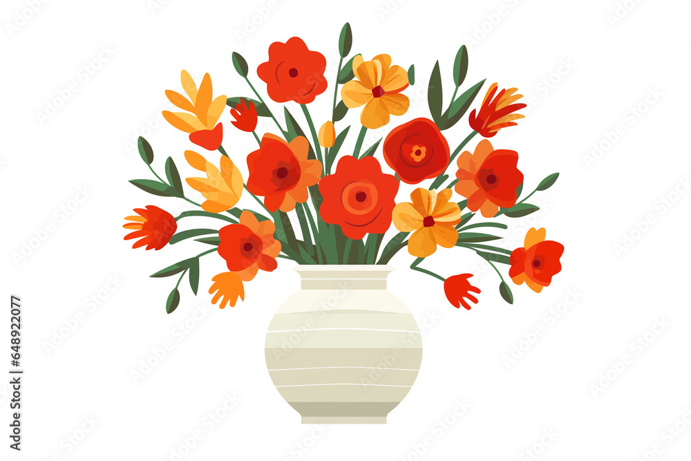 Vase with flowers isolated vector transparent background png Stock ...