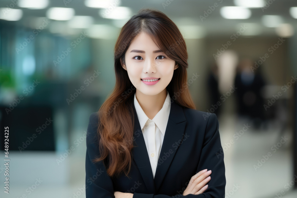 Beautiful Young Asian Woman Manager . Сoncept Asian Women In Leadership ...