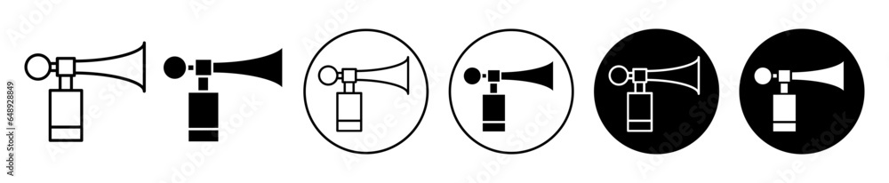 Air horn icon. Loud voice audio alarm honk symbol use in sport game and ...