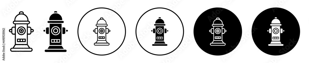 Fire hydrant icon. Road side emergency use metallic faucet plug symbol ...