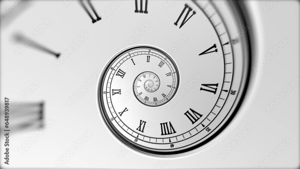 Minimal spiral in infinite rotation. Abstract background in blue and ...