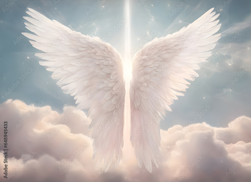 Wing of beautiful fairy in heaven. Angel Wing Magic Realism, radiating ...