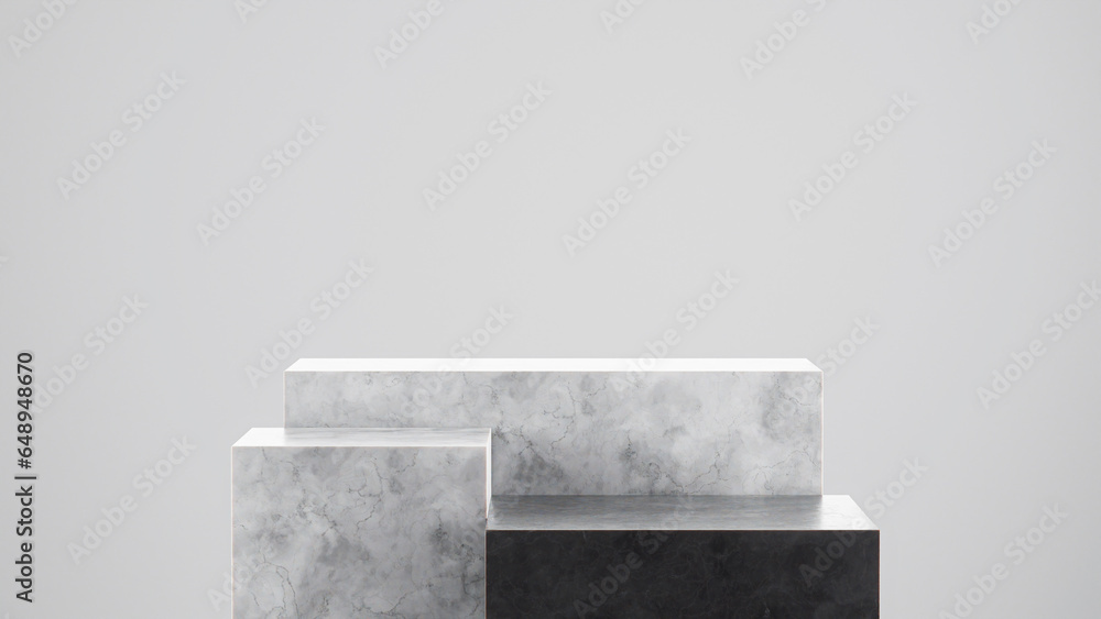 Block Podium or Pedestal with Ceramic Texture in Monochrome Tone for ...