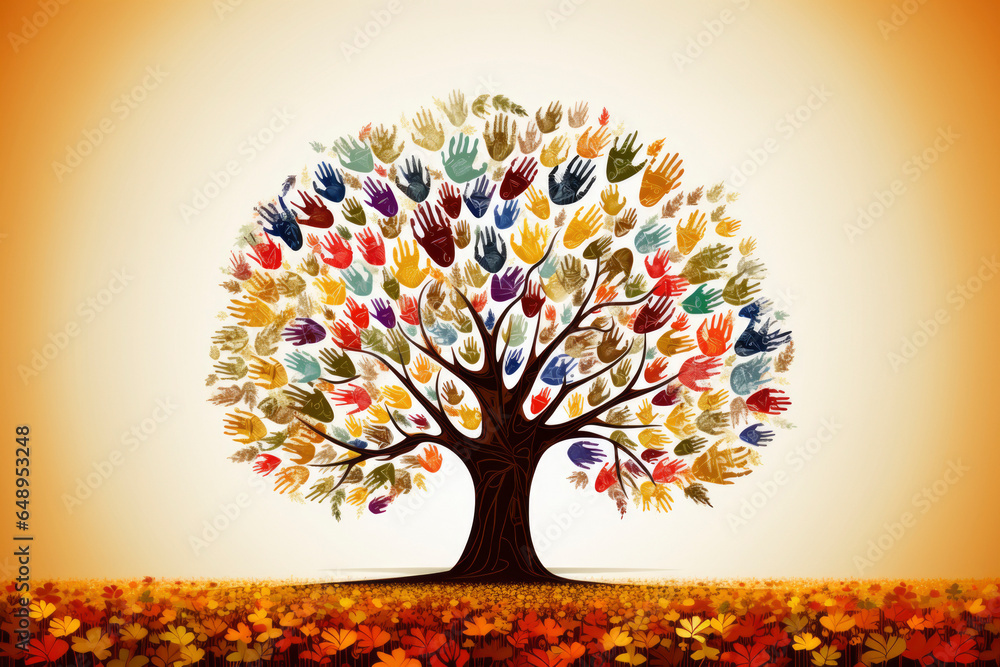 LGBTQ Rainbow tree drawing for illustration, background, symbolic ...