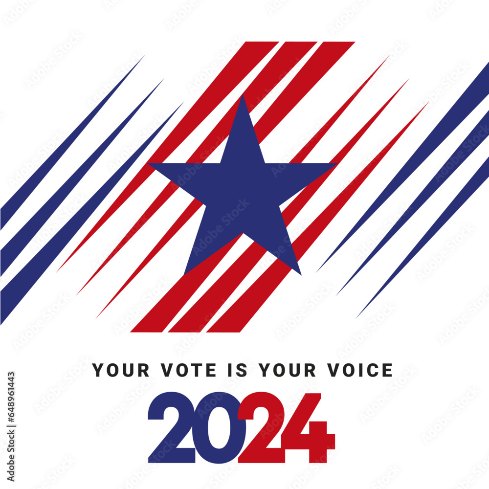 USA Presidential Election 2024. USA star with american abstract flag ...