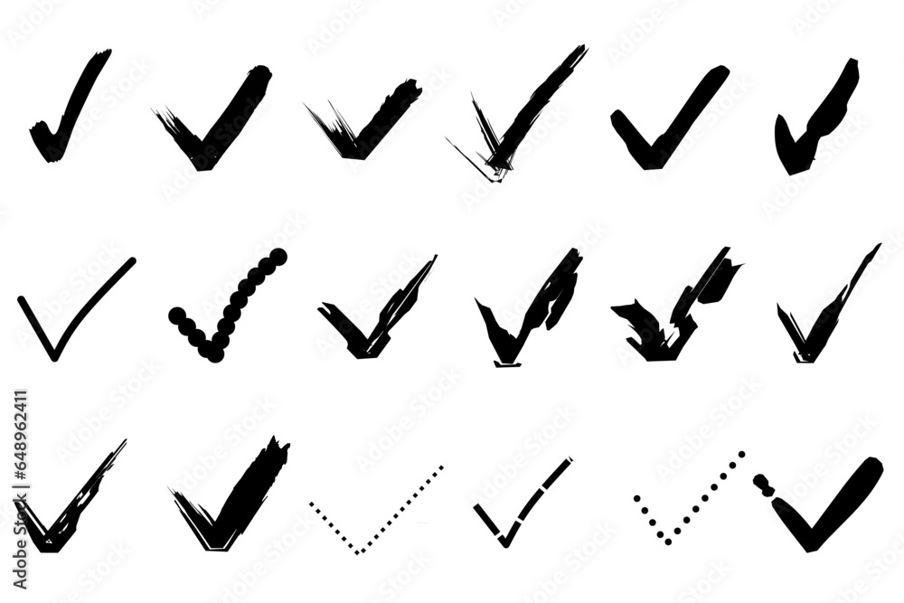 Check mark icons set. Check marks symbol collection. Simple check mark. Quality sign icon ...