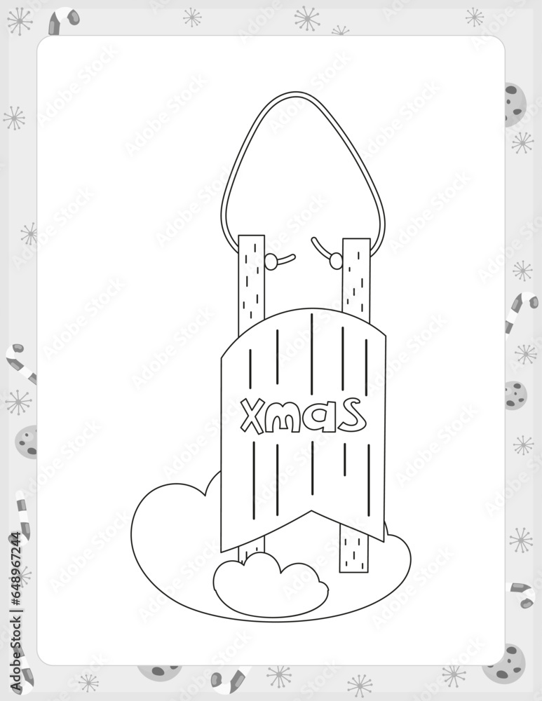 Christmas coloring page printable for children. Preschool games ...