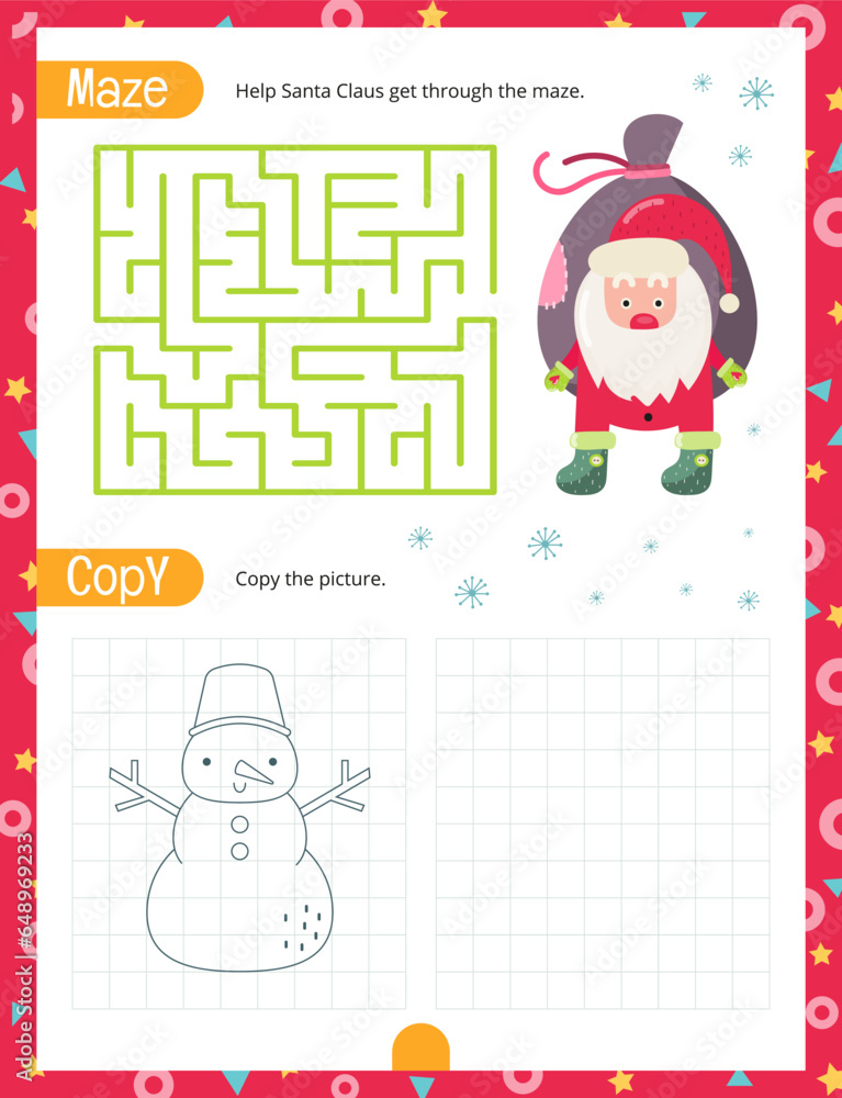 Christmas Activity Pages for Kids. Printable Activity Sheet with ...