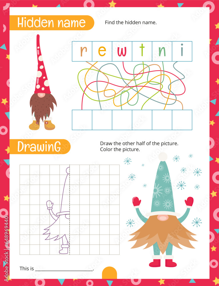 Christmas Activity Pages for Kids. Printable Activity Sheet with ...