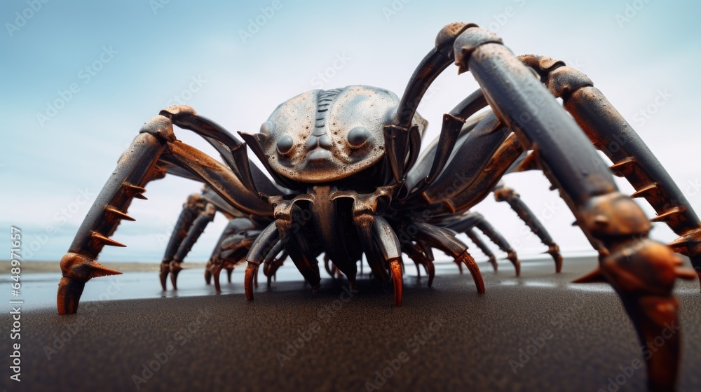 Spider crab alien like monster emerging from the ocean depths ...