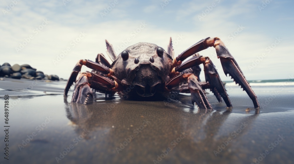 Spider crab alien like monster emerging from the ocean depths ...
