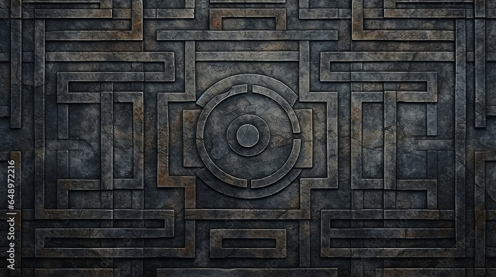 Textured stone carving maze background concept, rough. dark labyrinth ...